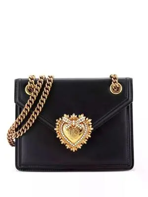 Dolce & Gabbana Devotion Leather Small Crossbody Bag - Black