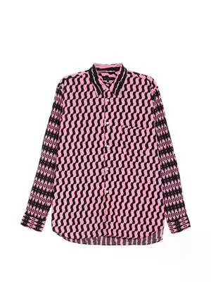 Comme Des Garçons Geometric-print Shirt - Pink