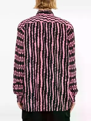 Comme Des Garçons Geometric-print Shirt - Pink