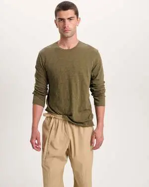 ATM Anthony Thomas Melillo Slub Jersey Long Sleeve Destroyed Wash T-shirt - Army