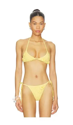 VDM Crochet Triangle Bikini Top - Lemon Drop