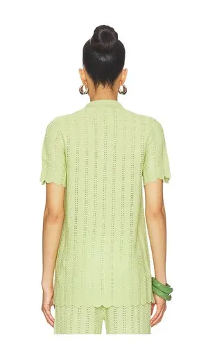 Devon Windsor Irene Metallic Knit Top - Matcha