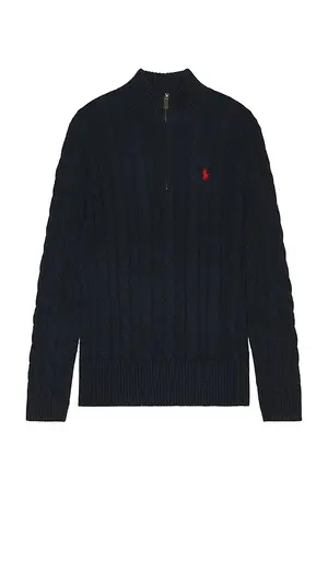 Polo Ralph Lauren Long Sleeve Cotton Cable Knit Quarter Zip Sweater