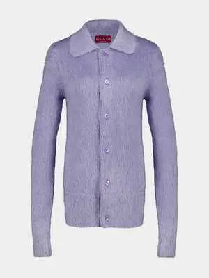 Gucci Brushed Mohair Wool Cardigan - Purple