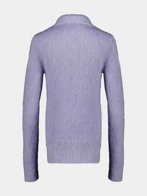 Gucci Brushed Mohair Wool Cardigan - Purple