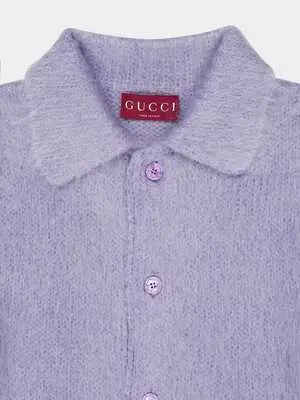 Gucci Brushed Mohair Wool Cardigan - Purple