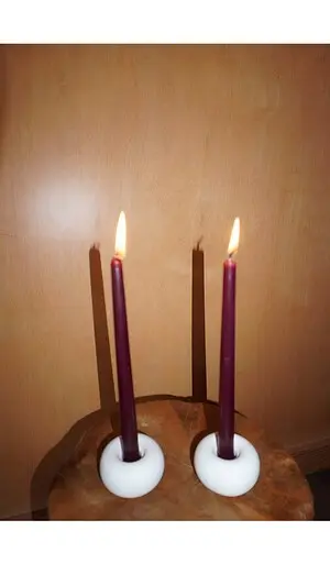 HUEGAH HOME Noa Candlestick Holder In White