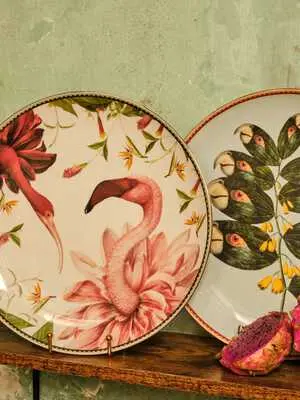 La DoubleJ La DoubleJ Birdbloom Decorative Plate Pink