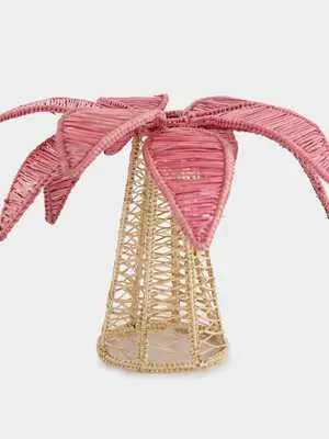 Coro Cora Palm Tree Iraca Small Candle Holder - Pink