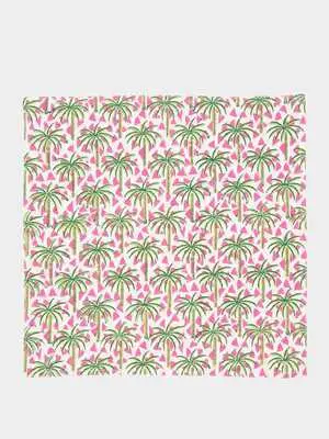 LES-OTTOMANS Les Ottomans Cotton Napkin With Palm Print Pink