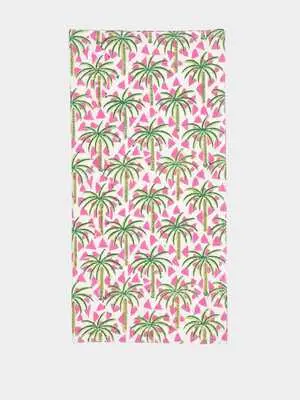 LES-OTTOMANS Cotton Napkin With Palm Print - Pink