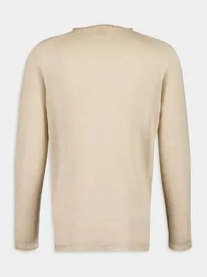 120% Lino Safari Linen Long-sleeve Shirt - Orange