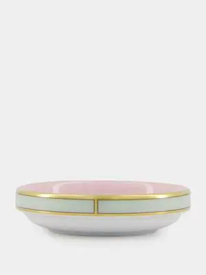 GINORI 1735 Rosa Porcelain Diva Butter Dish - Pink