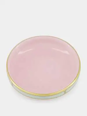 GINORI 1735 Rosa Porcelain Diva Butter Dish - Pink