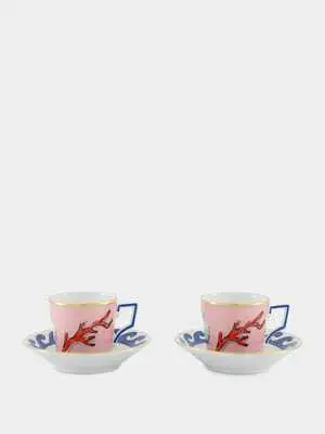 GINORI 1735 Il Viaggio Di Nettuno Coffee Set - Pink