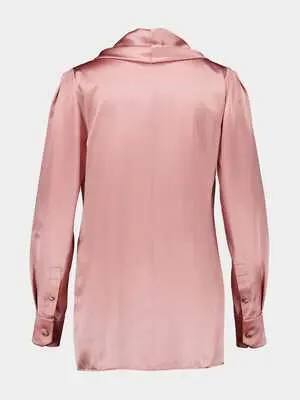 Dolce & Gabbana Silk Satin Blouse With Shawl Neck
