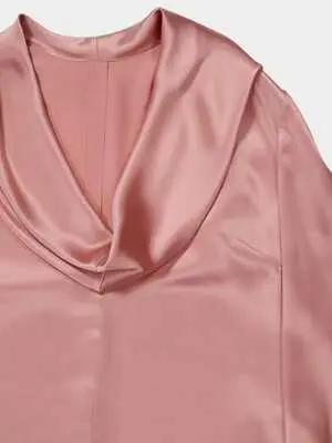 Dolce & Gabbana Silk Satin Blouse With Shawl Neck
