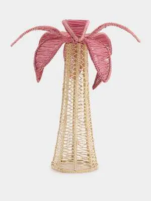 Coro Cora Palm Tree Iraca Large Candle Holder - Pink