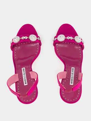 Manolo Blahnik Embellished Slingback Sandals - Pink