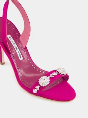 Manolo Blahnik Embellished Slingback Sandals - Pink