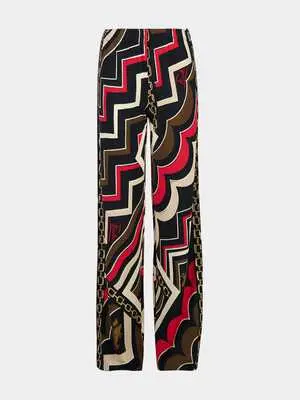 Emilio Pucci Istrice Print Straight-leg Trousers - Pink