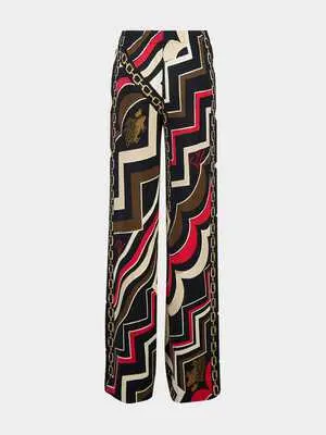 Emilio Pucci Istrice Print Straight-leg Trousers - Pink