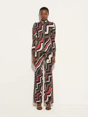 Emilio Pucci Istrice Print Straight-leg Trousers - Pink