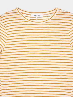 FRAME Striped Relaxed Fit T-shirt - Orange