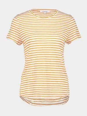 FRAME Striped Relaxed Fit T-Shirt Orange