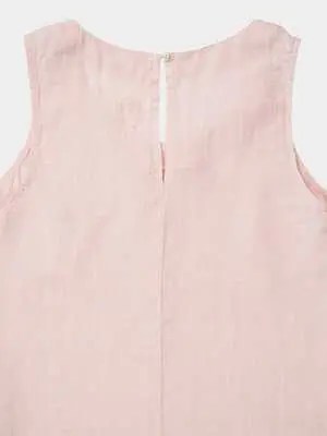 120% Lino Sleeveless Linen Top - Pink