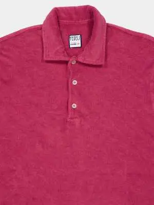 Fedeli Terry Cotton Polo Shirt - Pink