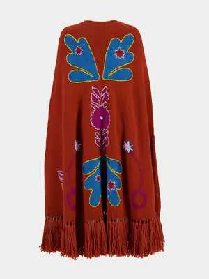 PAULA Hand-embroidered Knitted Cape