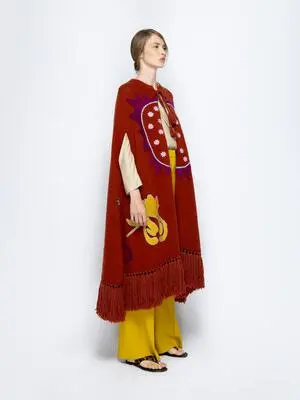 PAULA Hand-embroidered Knitted Cape