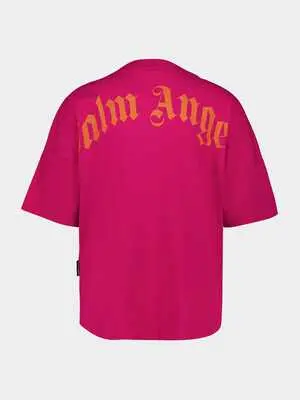 Palm Angels Fuchsia And Orange Back Logo T-shirt