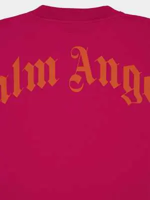 Palm Angels Fuchsia And Orange Back Logo T-shirt