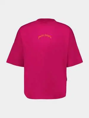 Palm Angels Fuchsia And Orange Back Logo T-shirt