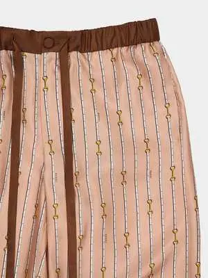 Gucci Wide-leg Horsebit Silk Trousers - Pink