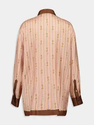 Gucci Horsebit Print Silk Shirt