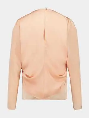 Rabanne Satin Long-sleeve Blouse - Pink
