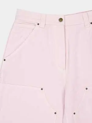 Prada Canvas Trousers With Leather Inserts