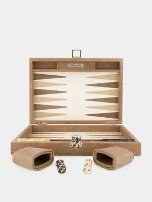 HECTOR SAXE PARIS Alligator Vison Medium Backgammon Set - Pink