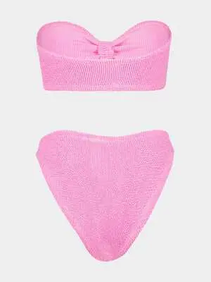 Hunza G Crinkle Bandeau Bikini - Pink