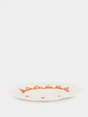 LES-OTTOMANS Saint Jacques Coral Ceramic Tray
