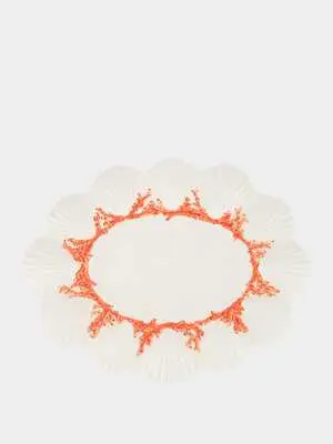 LES-OTTOMANS Saint Jacques Coral Ceramic Tray Orange
