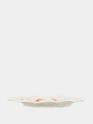 LES-OTTOMANS Saint Jacques Coral Ceramic Tray - Orange