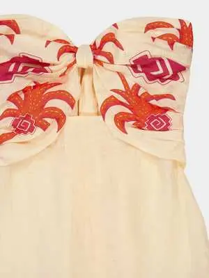 Johanna Ortiz Water Adventure Linen Halter Dress - Orange