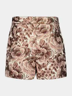 VALENTINO Rose Lurex Matelassé Shorts