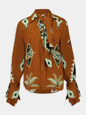Johanna Ortiz Cabalgando Silk Shirt - Orange