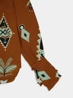 Johanna Ortiz Cabalgando Silk Shirt - Orange