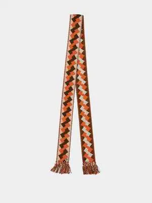 Valentino Garavani Cotton Jacquard Scarf With Fringe